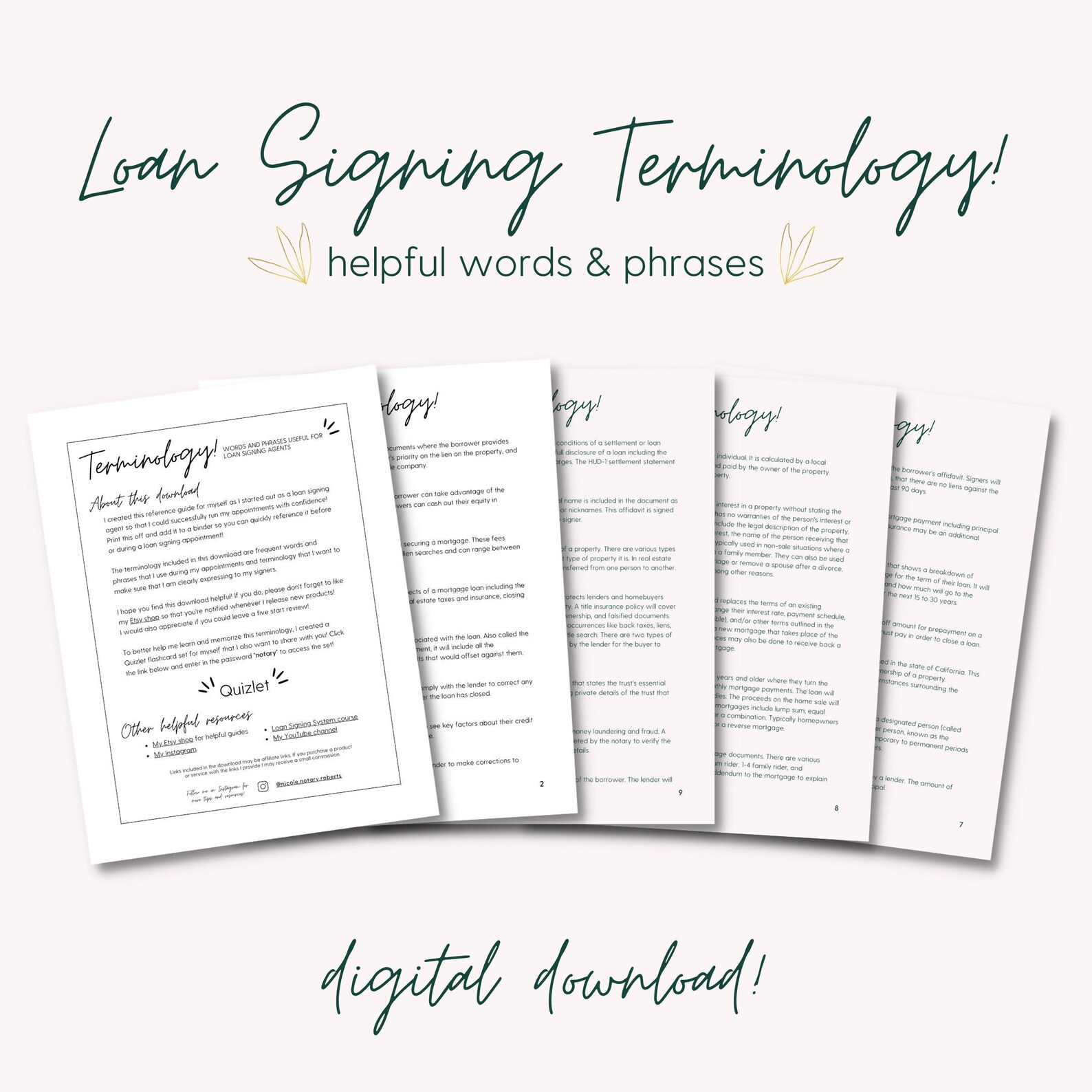 Loan Signing Terminology Helpful Study Set for Notaries and - Etsy