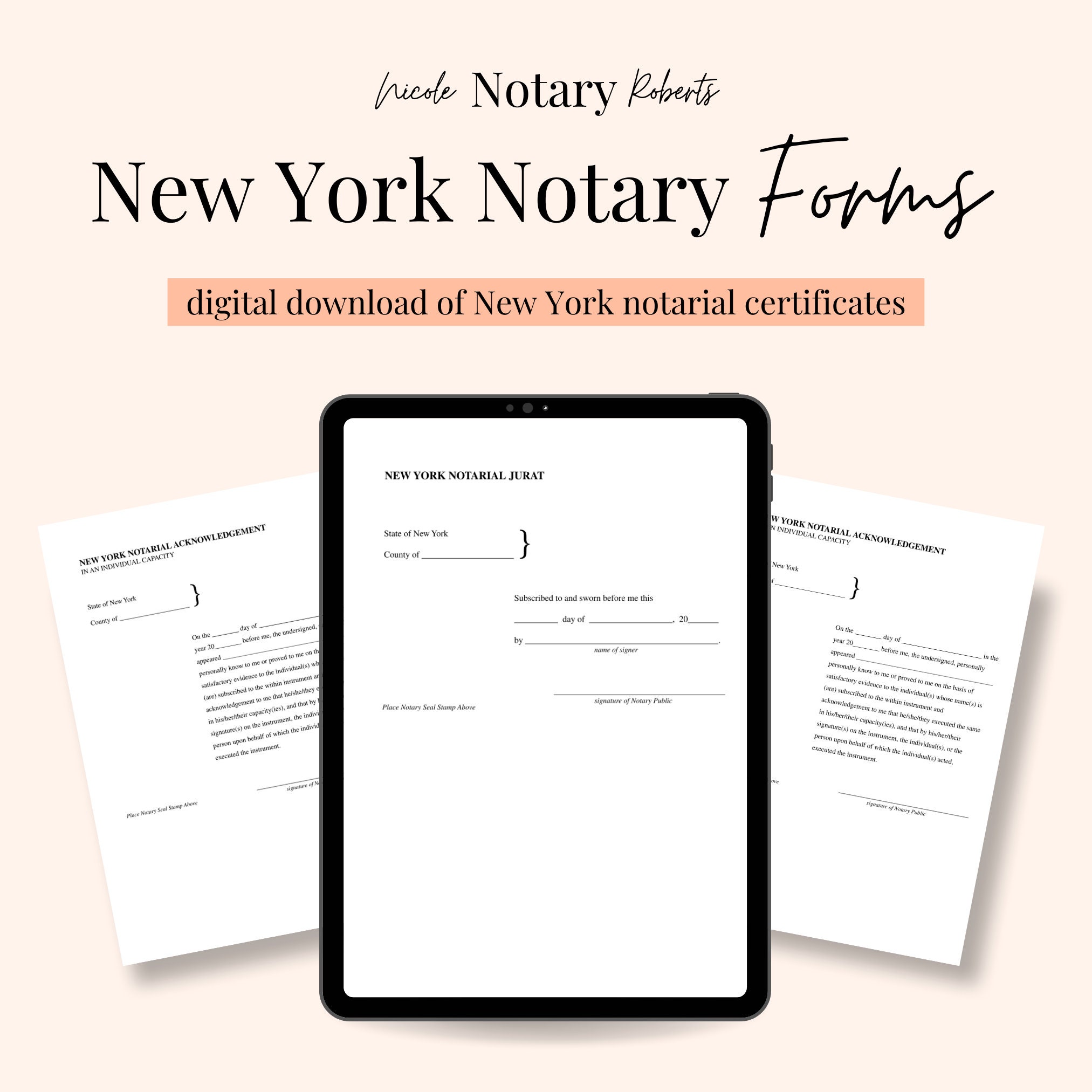 NEW YORK Jurat & Acknowledgment Forms for Notaries! - Etsy