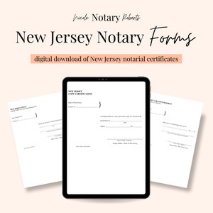 NEW JERSEY Jurat, Acknowledgment, & Certified Photocopy Forms for ...
