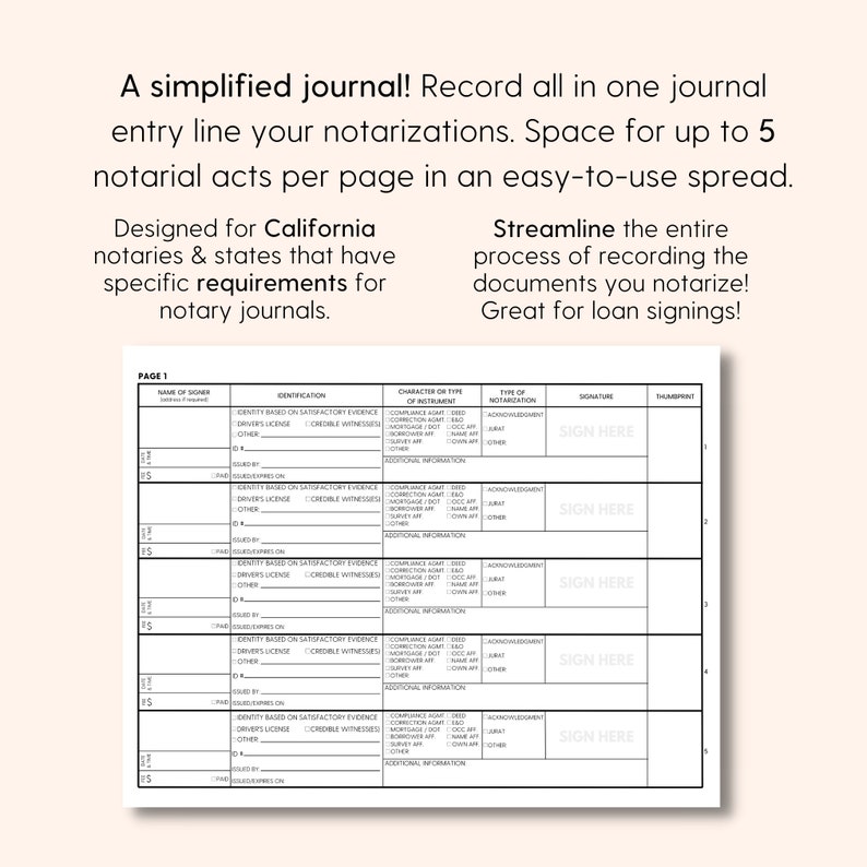 CALIFORNIA NOTARY JOURNAL Black Cover Design A Streamlined, Easy-to-use ...