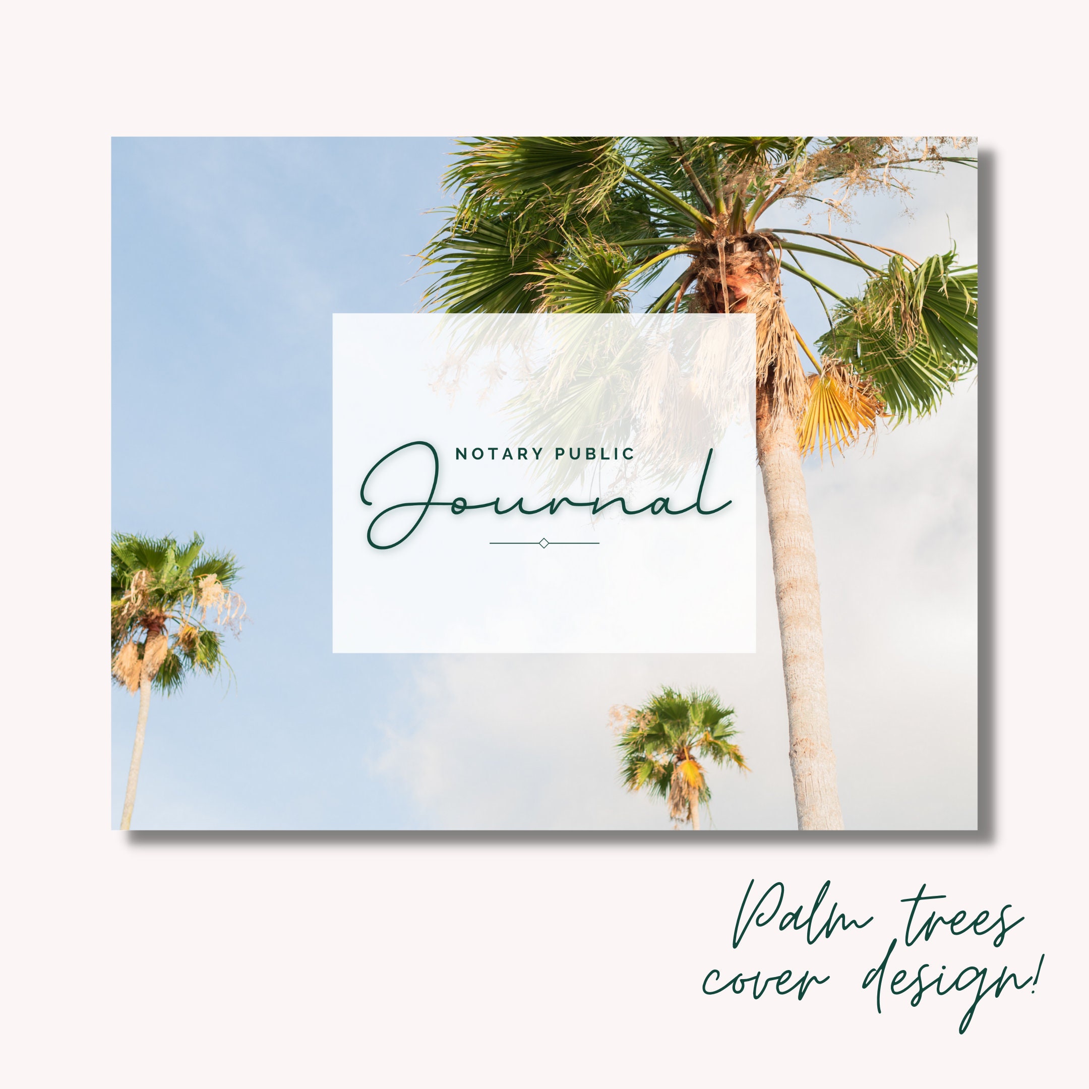 CALIFORNIA NOTARY JOURNAL Palm Trees Design A Streamlined | Etsy