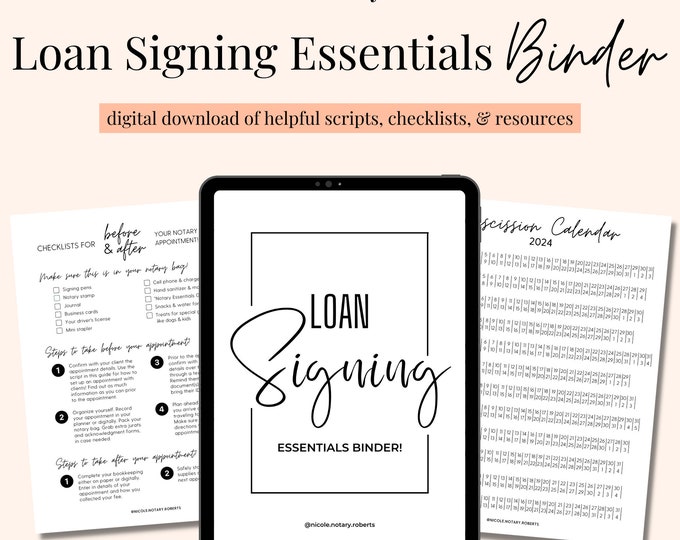 Notary Loan Signing Agent Documents With Instructions 84 Pages - Etsy