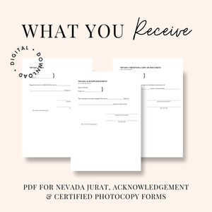 NEVADA Jurat, Acknowledgment, & Certified Photocopy Forms for Notaries ...