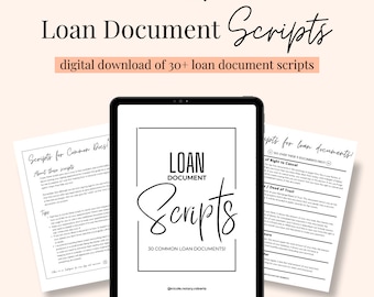 SCRIPTS to 40 Loan Documents for Loan Signing Agents Notary Signing ...