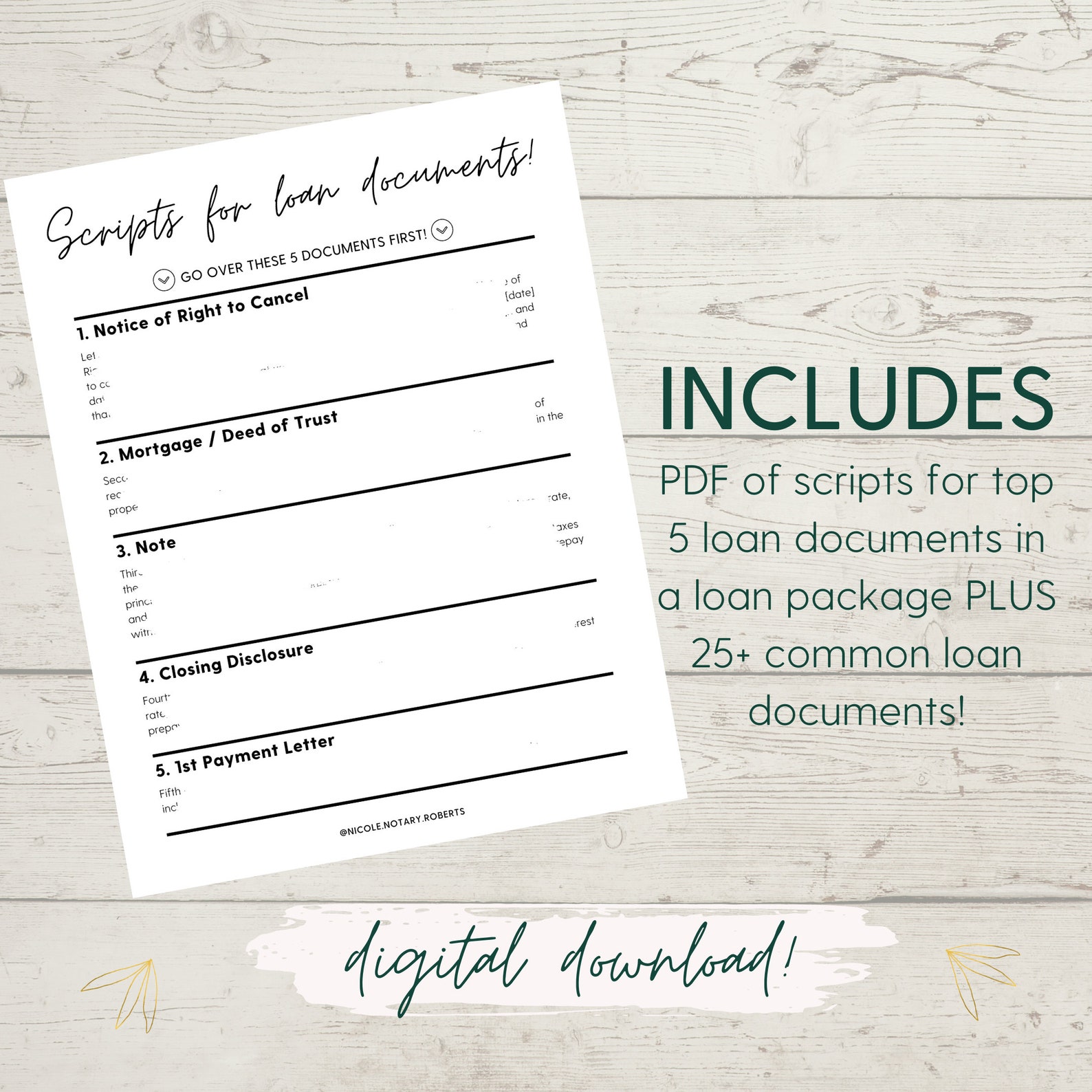 SCRIPTS to 30 Loan Documents for Loan Signing Agents - Etsy