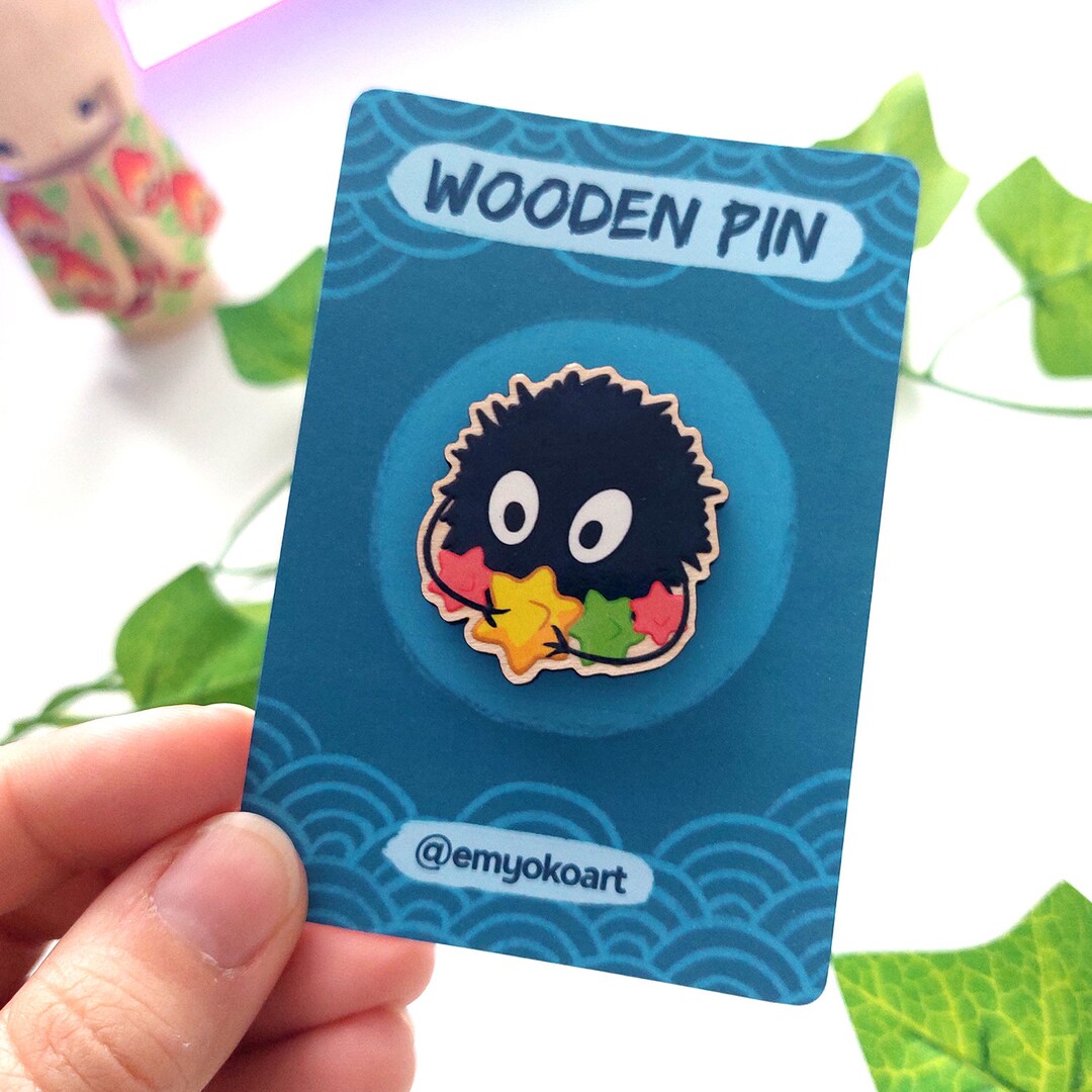 Soot Sprites Pin Susuwatari Pin Cute Wooden Pins My Neighbor Totoro ...