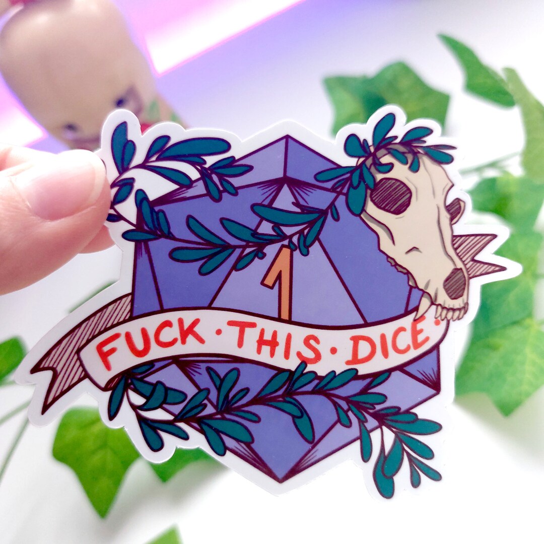 Funny Dnd Dice Sticker D20 Stickers D&D Gift Fantasy Inspired Art RPG ...