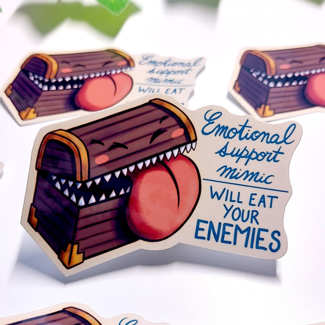 Funny Dnd Mimic Sticker Emotional Support Stickers D&D Gift Fantasy ...