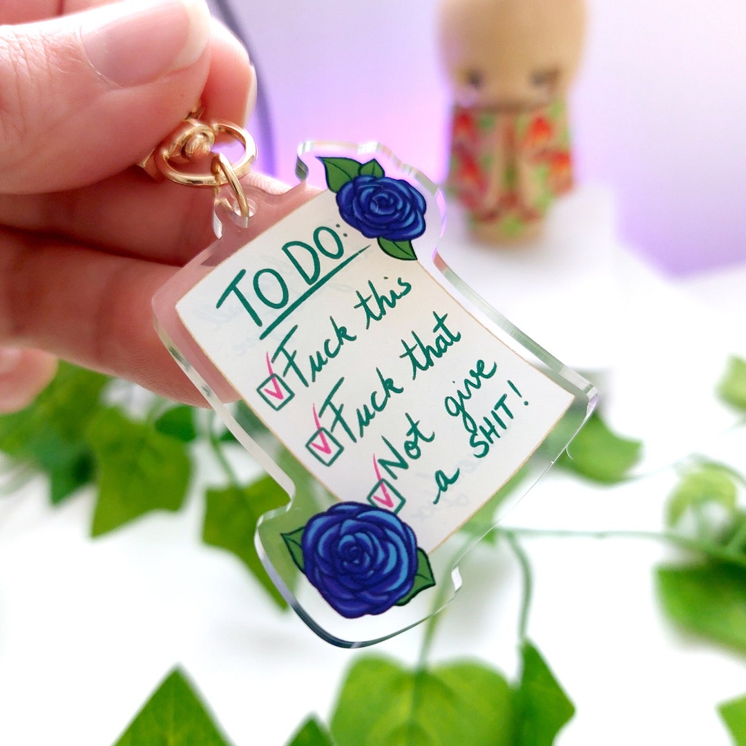 Dark Humour 2 Keychain Mental Health Gift Cynical Sarcastic Offensive ...