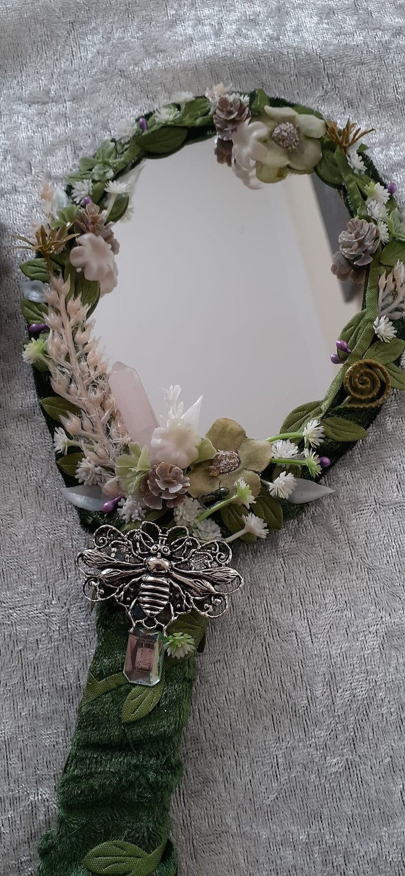 Ethereal Dreams Magick Hand Mirror With Rose Quartz Point. - Etsy