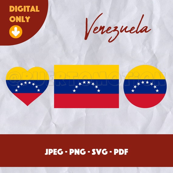 Venezuela Flag SVG Tricolor Venezuela Flag Heart Venezuela - Etsy