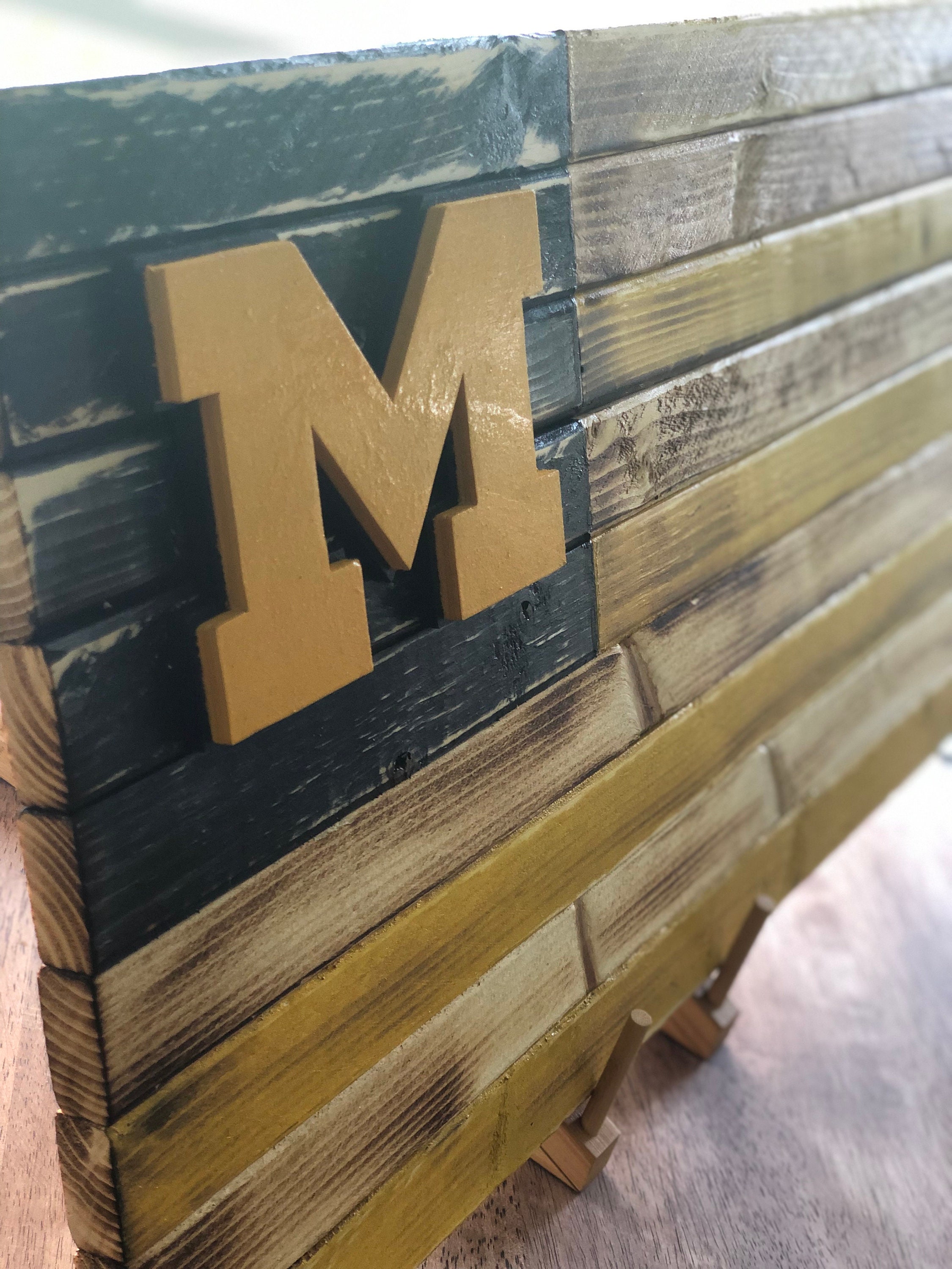 Rustic 3D Wooden Alternate Michigan Flag - Etsy