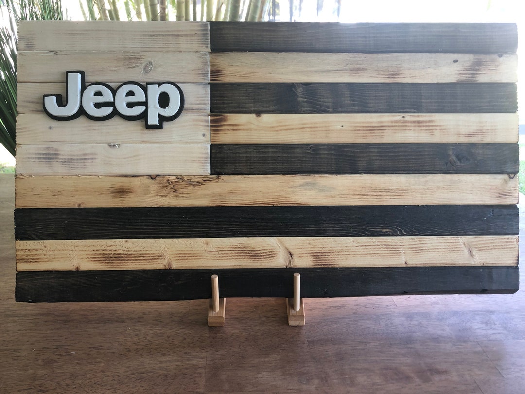 Rustic Wooden Jeep Nation Flag Black - Etsy