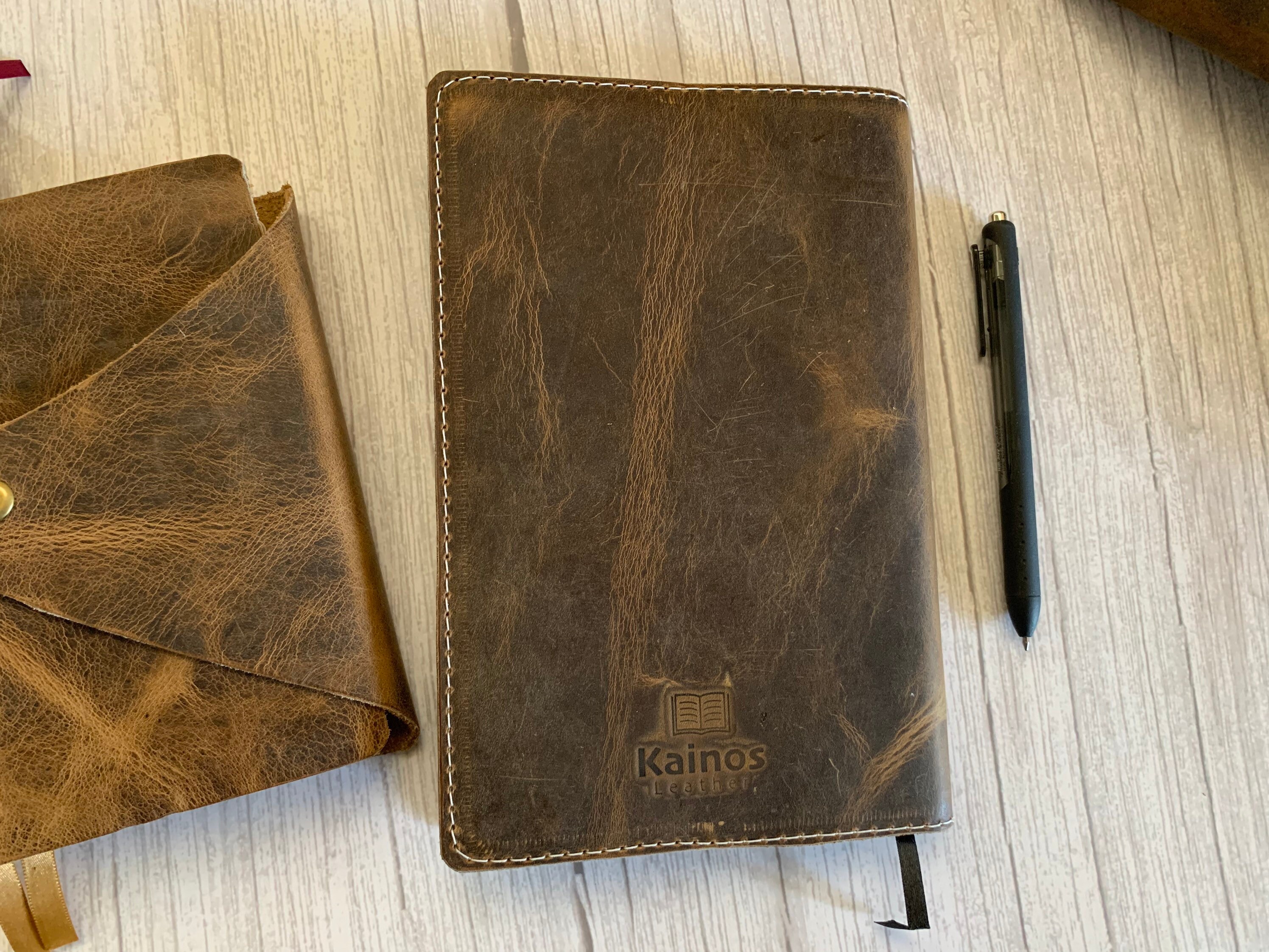 Full Grain Leather Bible Journal With 180 Page Notebook - Etsy