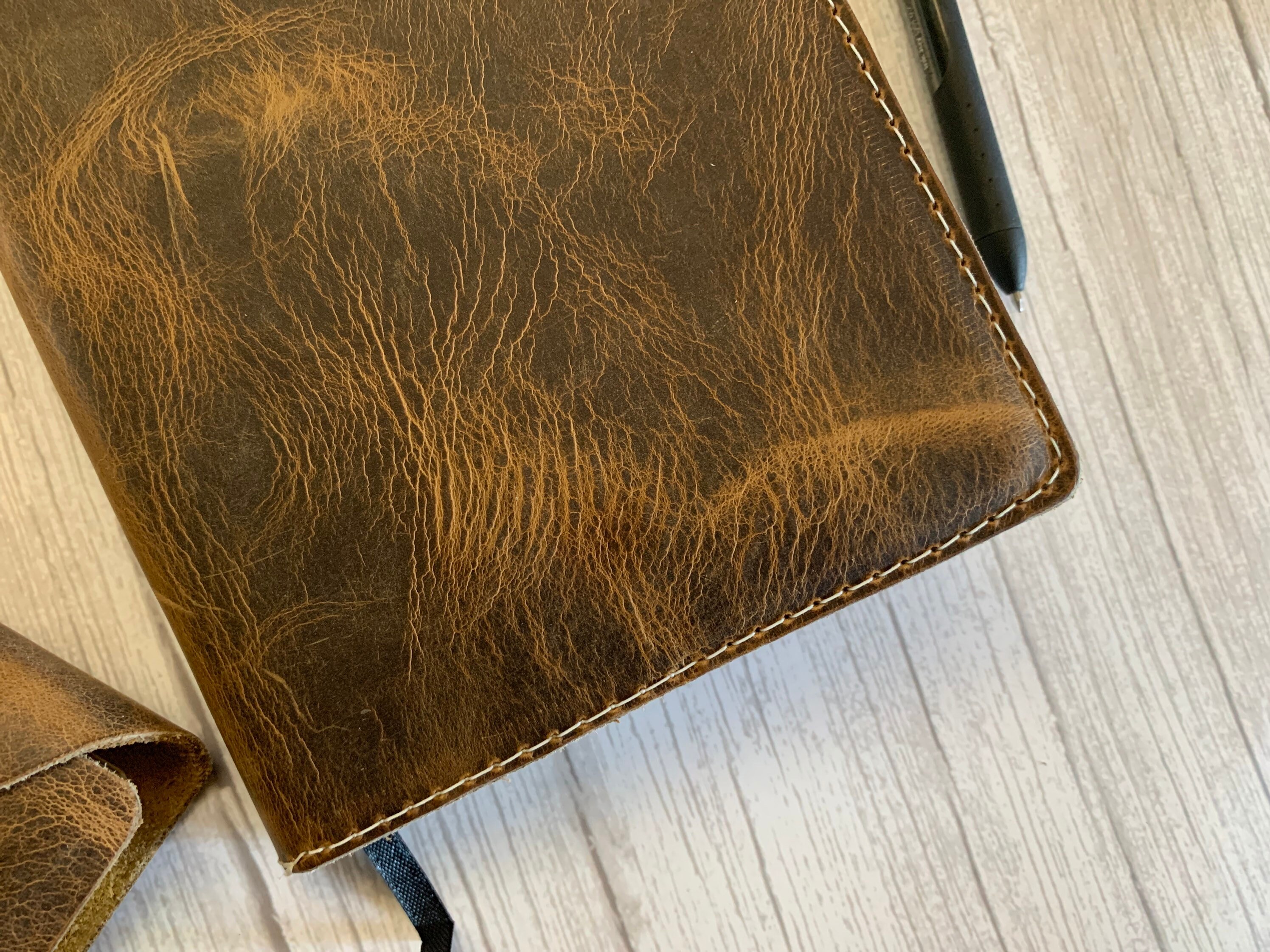 Full Grain Leather Bible Journal With 180 Page Notebook | Etsy