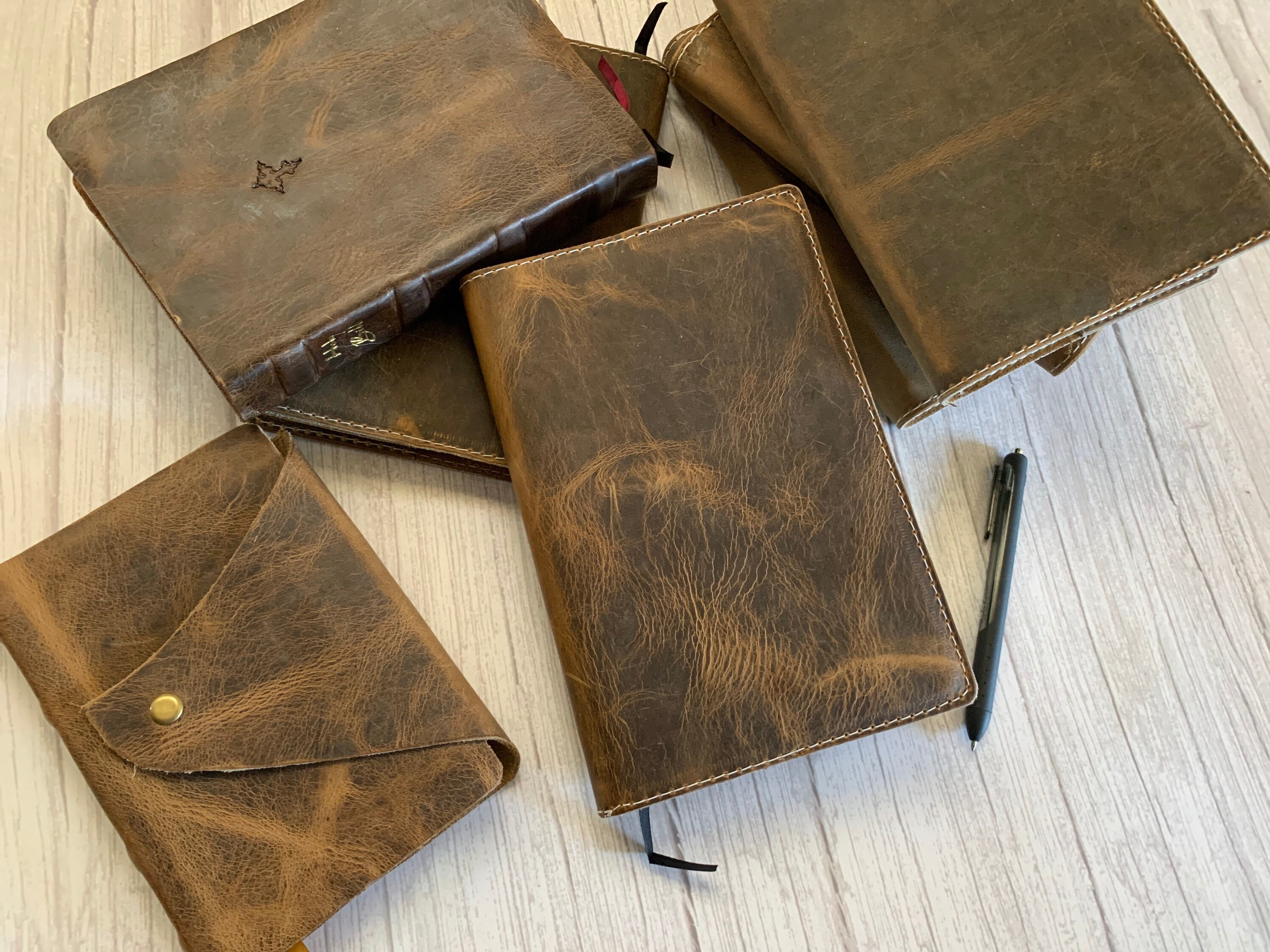 Full Grain Leather Bible Journal With 180 Page Notebook - Etsy