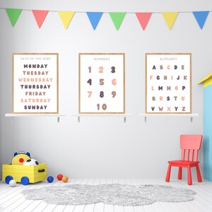 Educational Posters Printable ABC Numbers Poster - Etsy