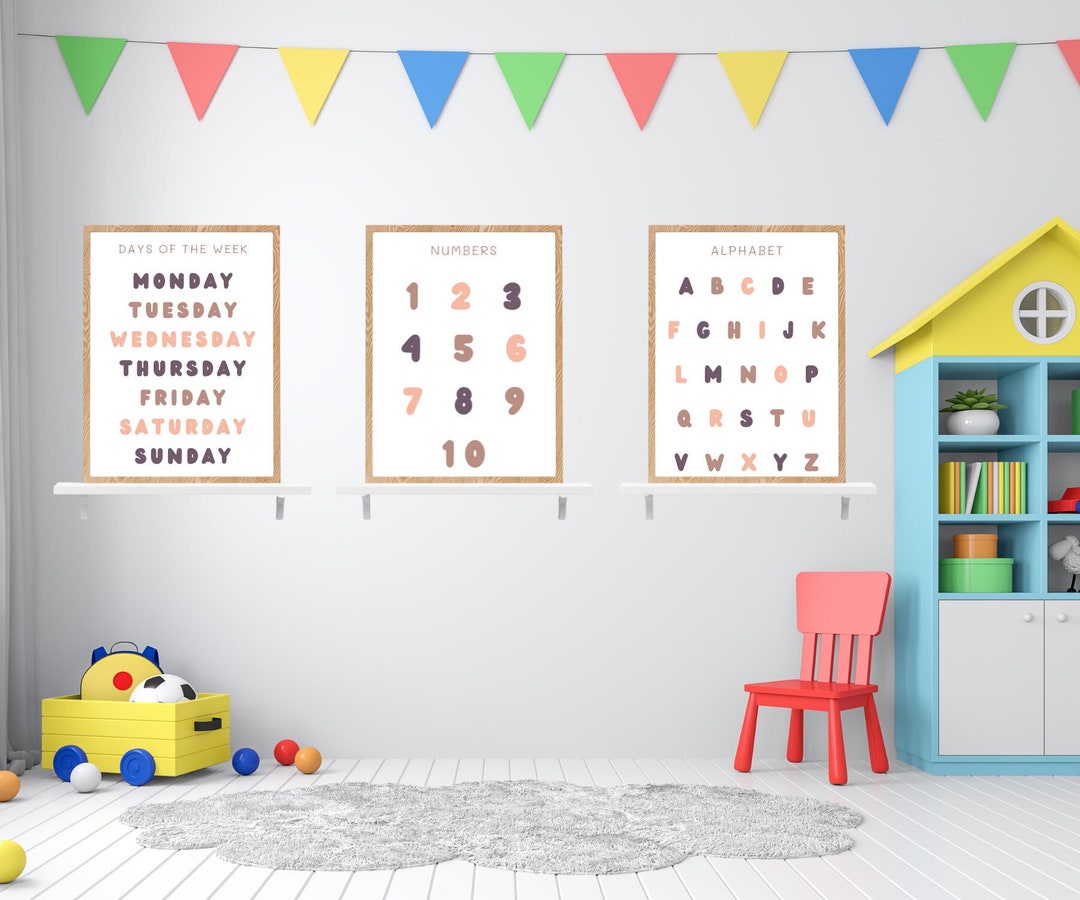 Educational Posters Printable ABC Numbers Poster - Etsy