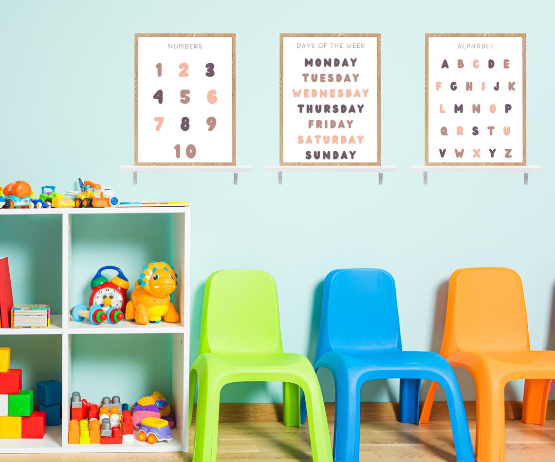 Educational Posters Printable ABC Numbers Poster - Etsy
