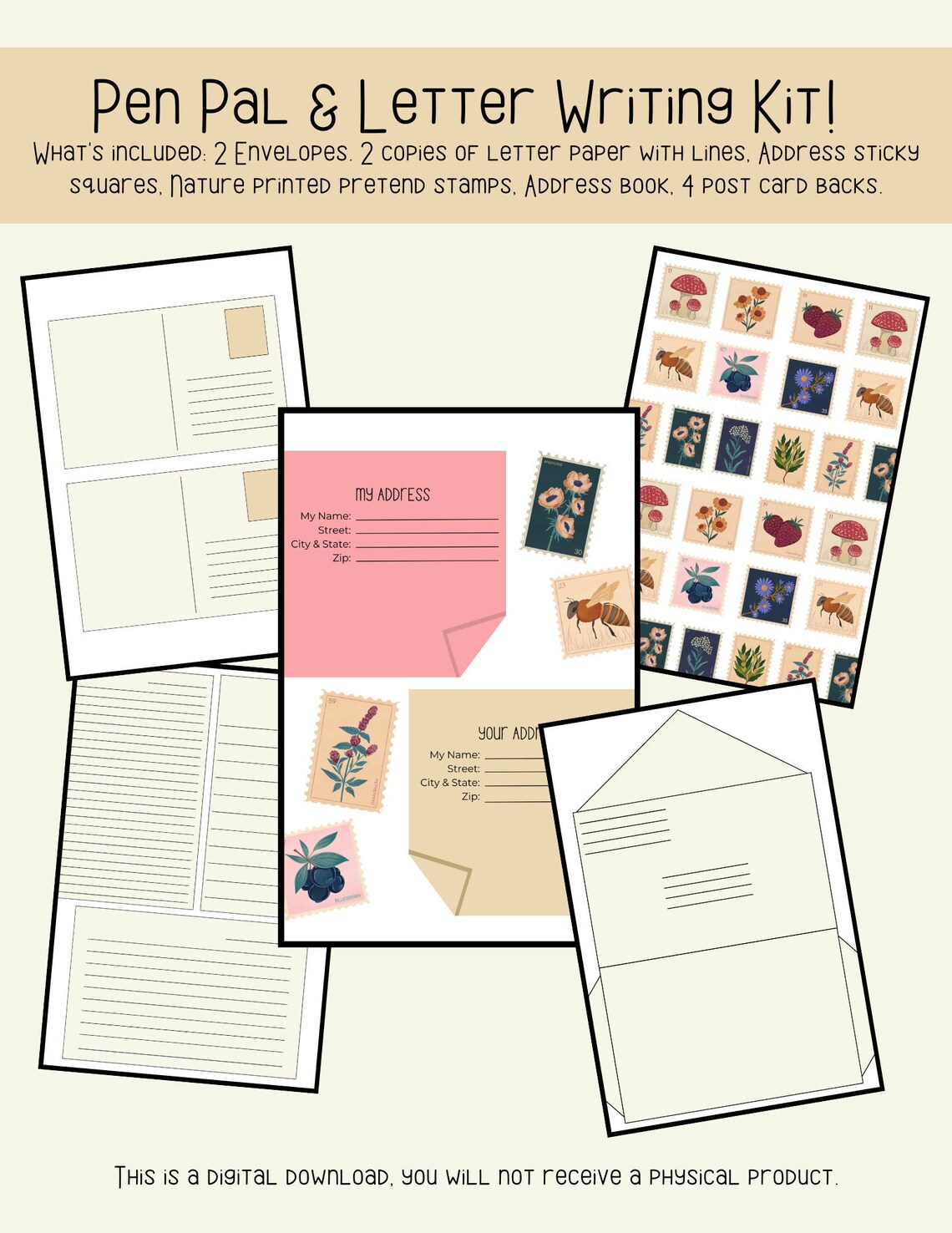 Pen Pal Kit, Letter Writing Kit, Practice Letter Writing, Handwriting ...