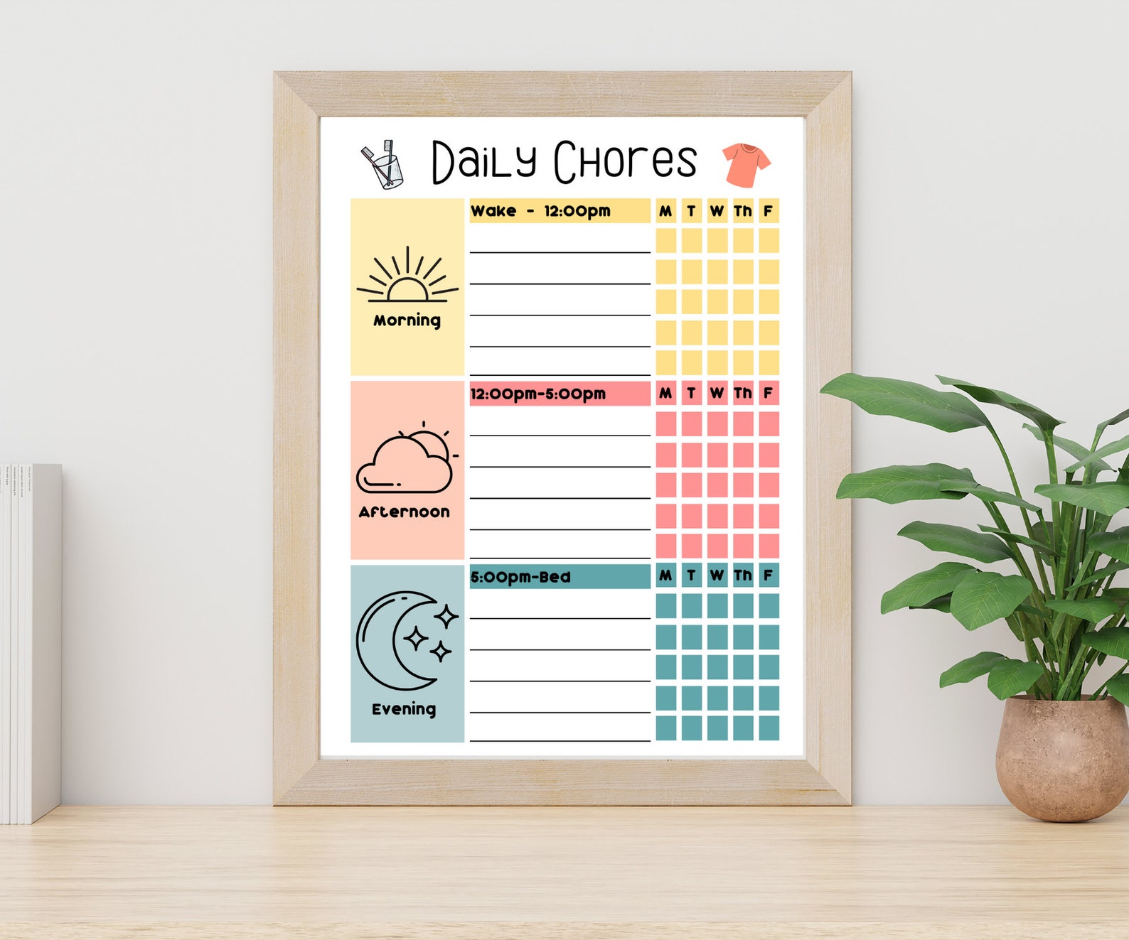 Responsibility Chart, Printable Chore Chart, Daily Rhythm, Kids Routine ...