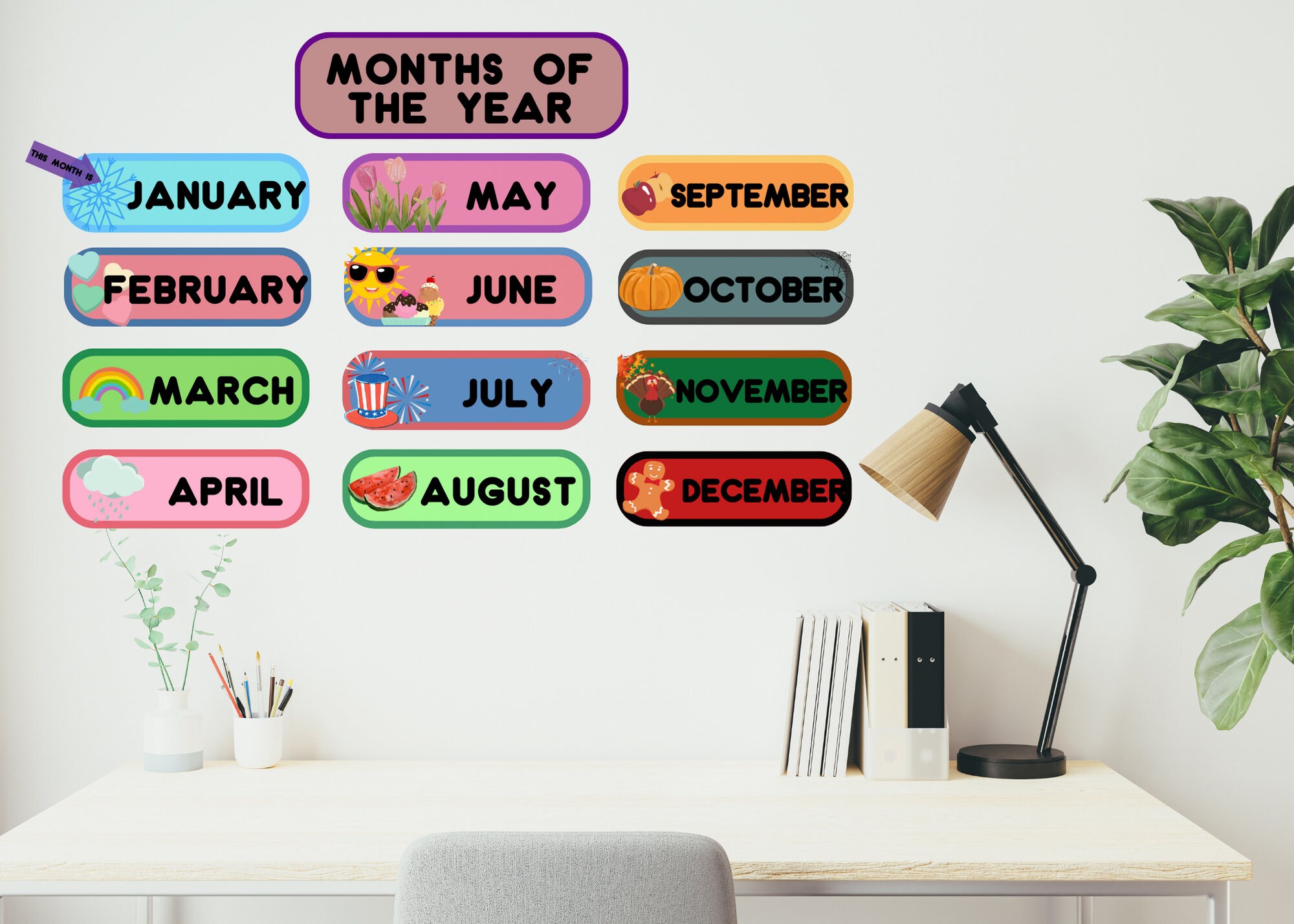 Months of the Year, Educational Poster, Educational Print, Homeschool ...
