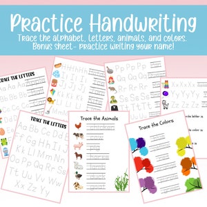 Practice Handwriting/worksheet/ Handout/ Tracing the Alphabet/ - Etsy