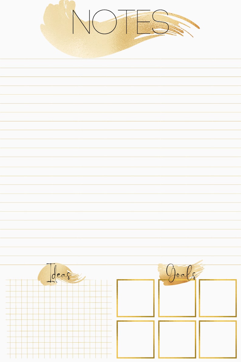 Blush and Gold Printable Planner, Simple Pink and Gold Planner, Digital ...