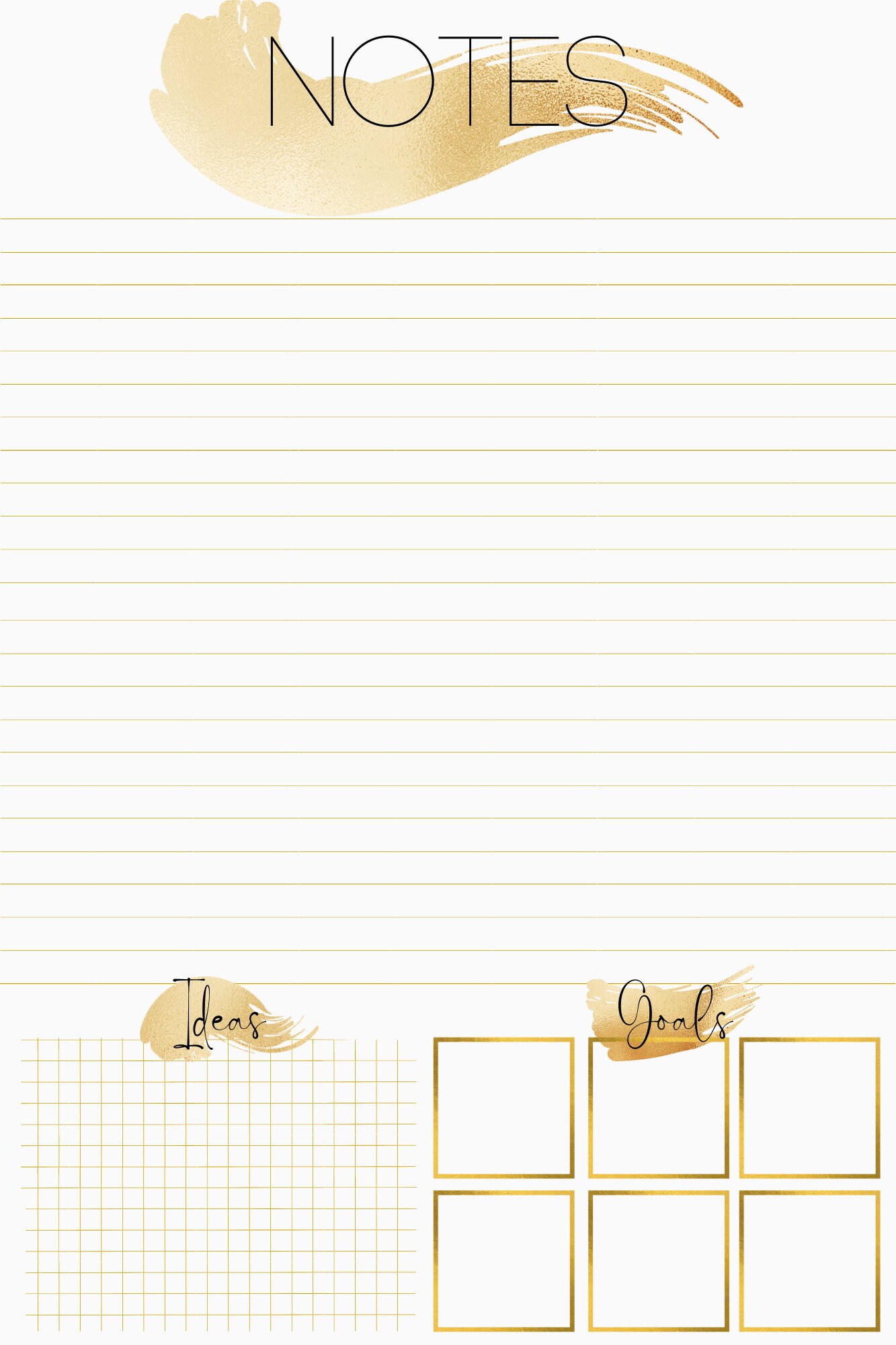 Blush and Gold Printable Planner, Simple Pink and Gold Planner, Digital ...