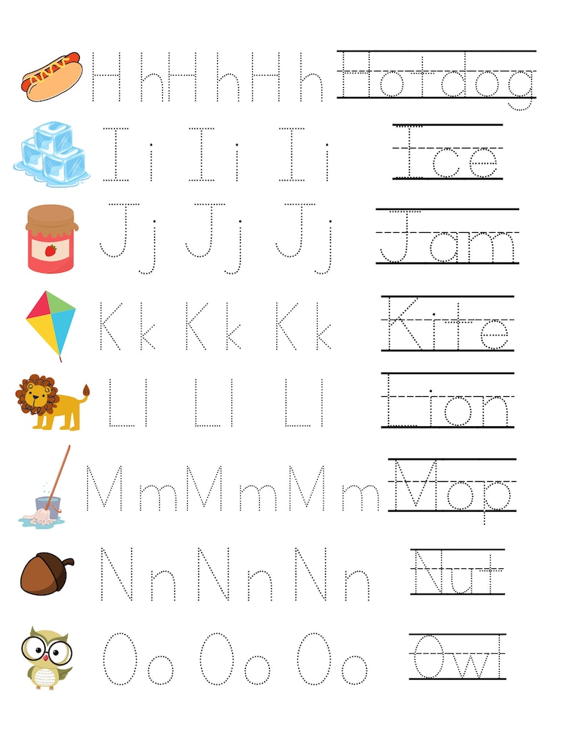 Practice Handwriting/worksheet/ Handout/ Tracing the Alphabet/ - Etsy