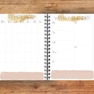 Blush and Gold Printable Planner, Simple Pink and Gold Planner, Digital ...