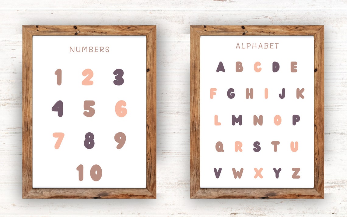 Educational Posters Printable ABC Numbers Poster - Etsy