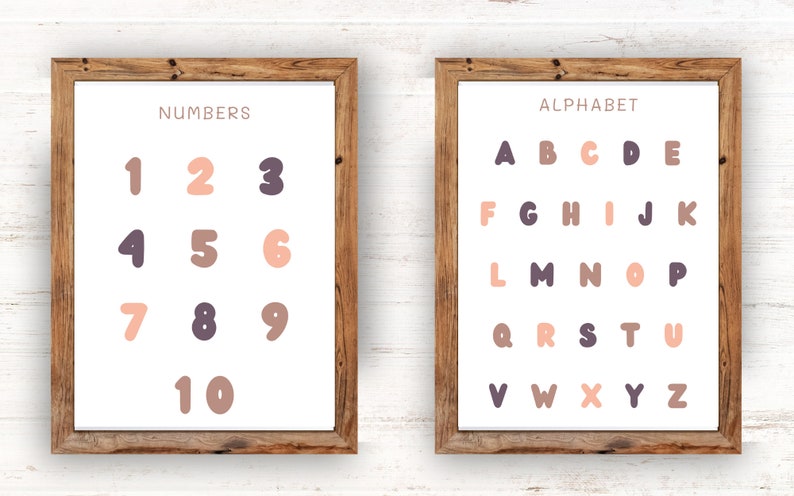 Educational Posters Printable ABC Numbers Poster - Etsy
