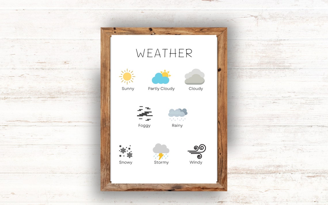 Kids Calendar With Weather, Weather Chart Education Printable ...