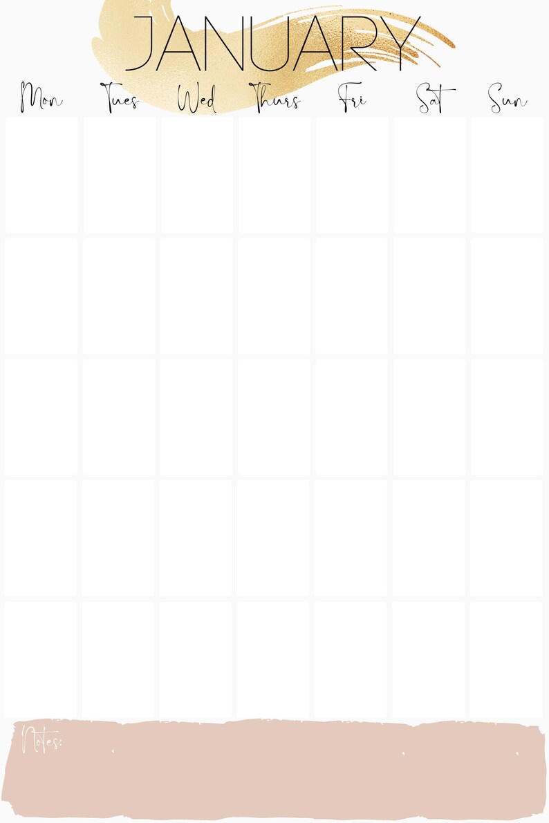 Blush and Gold Printable Planner, Simple Pink and Gold Planner, Digital ...