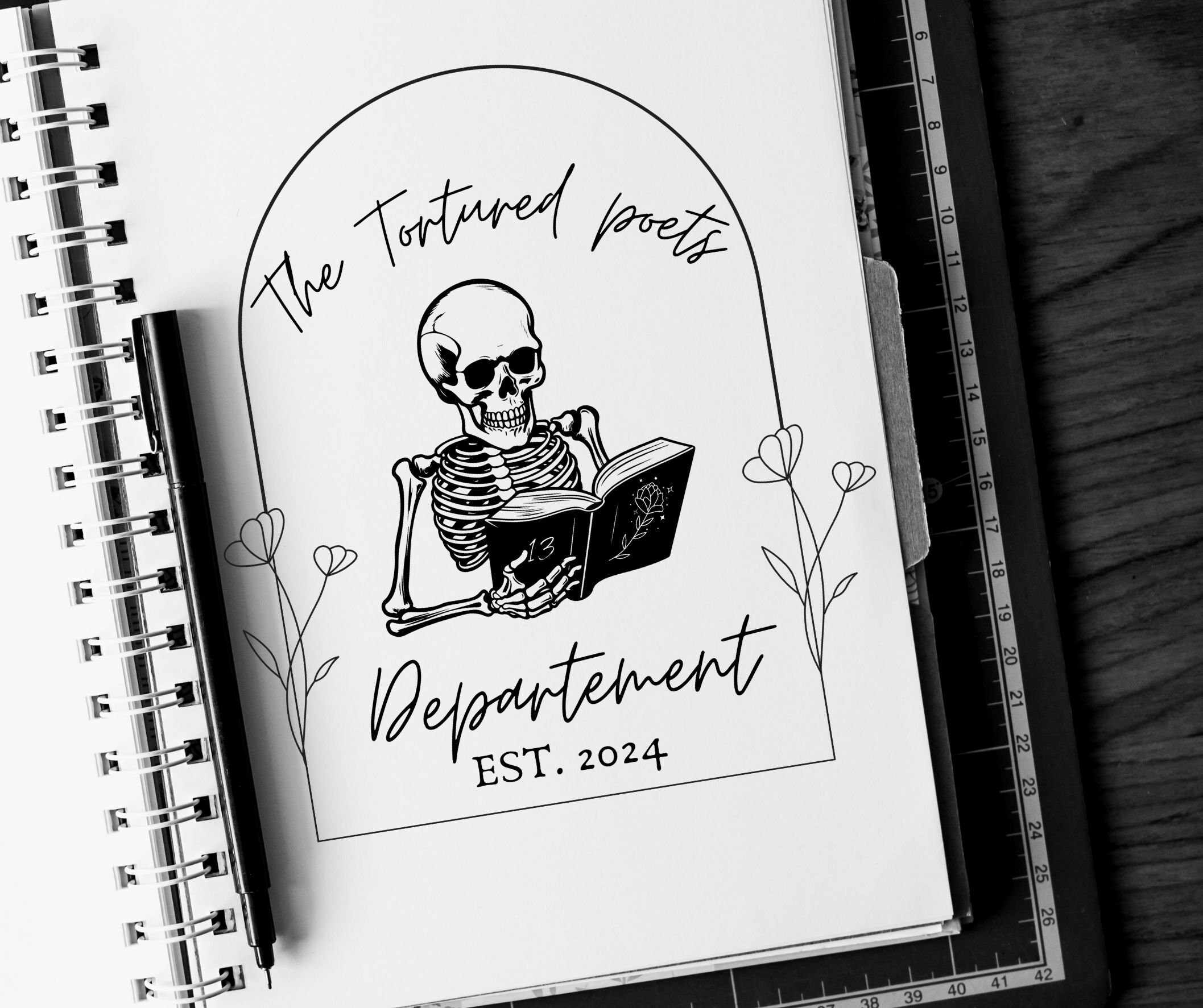 The Tortured Poets Departement Svg Png, TTDP Svg, Skeleton Sublimation ...