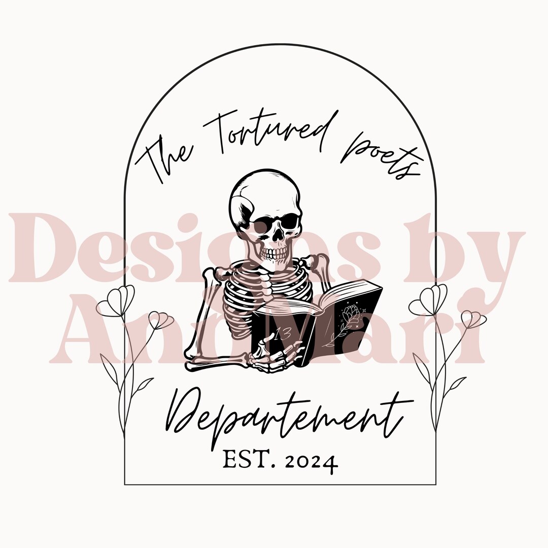 The Tortured Poets Departement Svg Png, TTDP Svg, Skeleton Sublimation ...