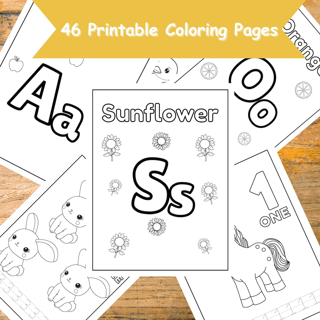 Alphabet Numbers Coloring Pages: Preschool Learning Activity (PDF ...