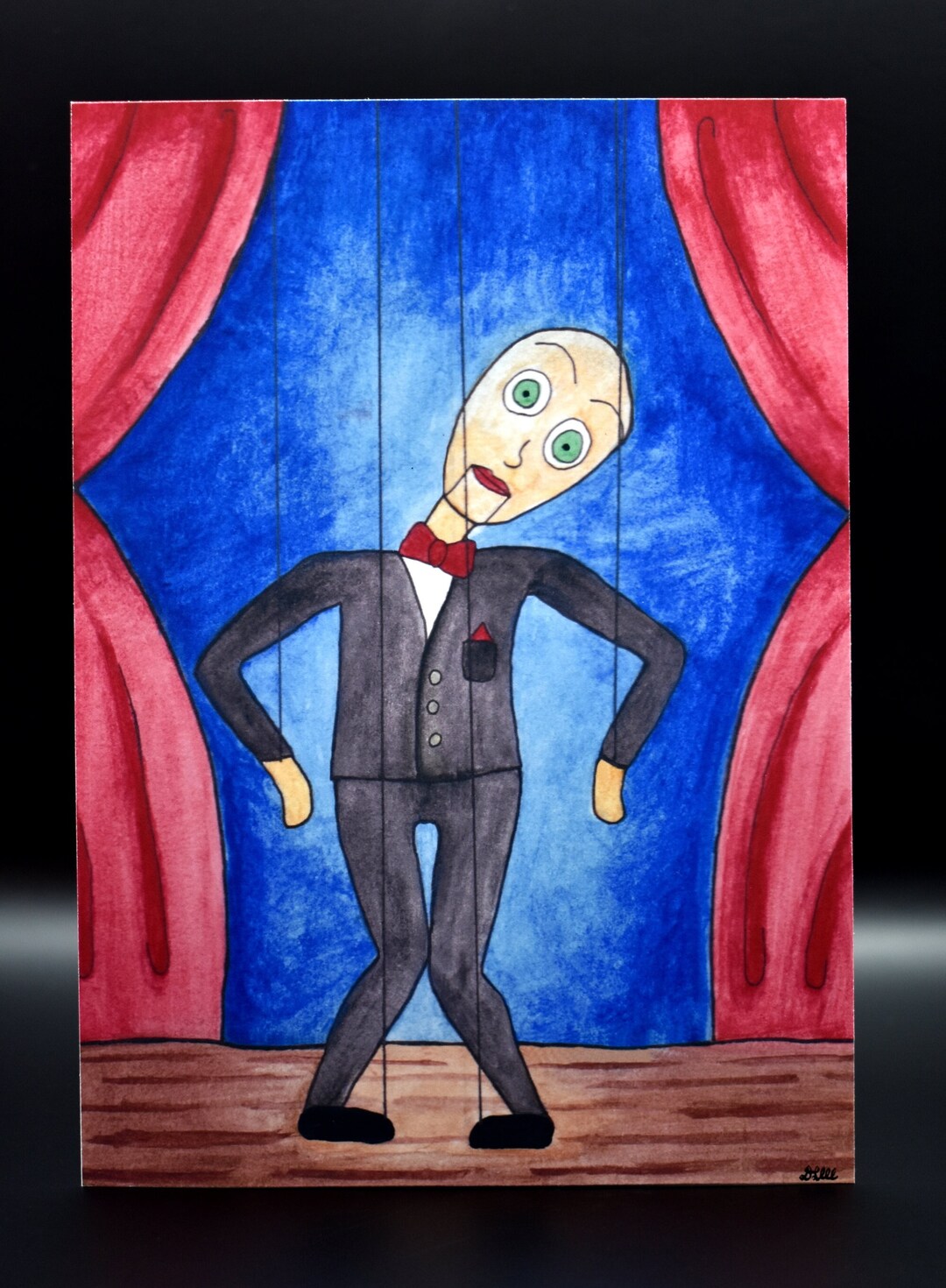 Puppet Print 5x7 In. Fine Art Print Watercolor Print Puppet Wall Art - Etsy