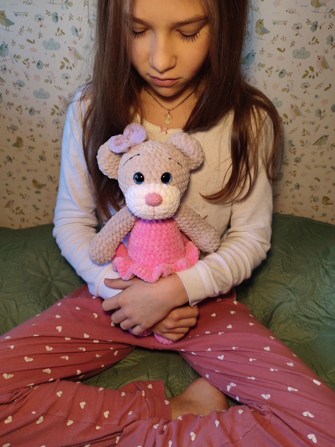 Crochet Memory Teddy Bear, Personalized Plush Amigurumi Toy - Etsy