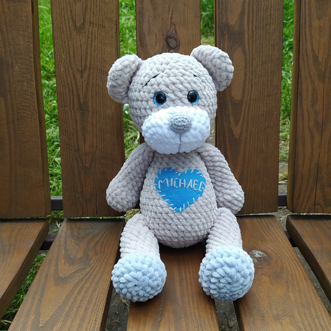 Personalized Crochet Memory Bear: Plush Stuffed Amigurumi Teddy - Etsy