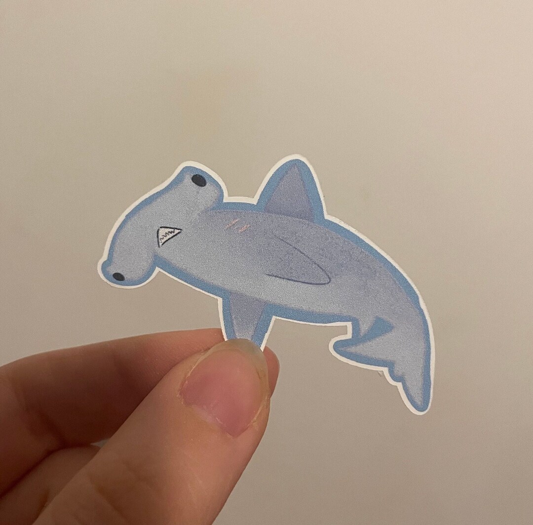 Anxious Hammerhead Sticker | Cute Shark Sticker - Etsy