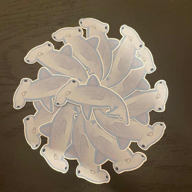 Anxious Hammerhead Sticker | Cute Shark Sticker - Etsy