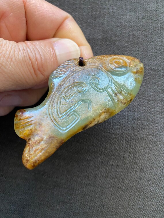 Ancient Chinese jade fish-shaped jade pendant - Gem