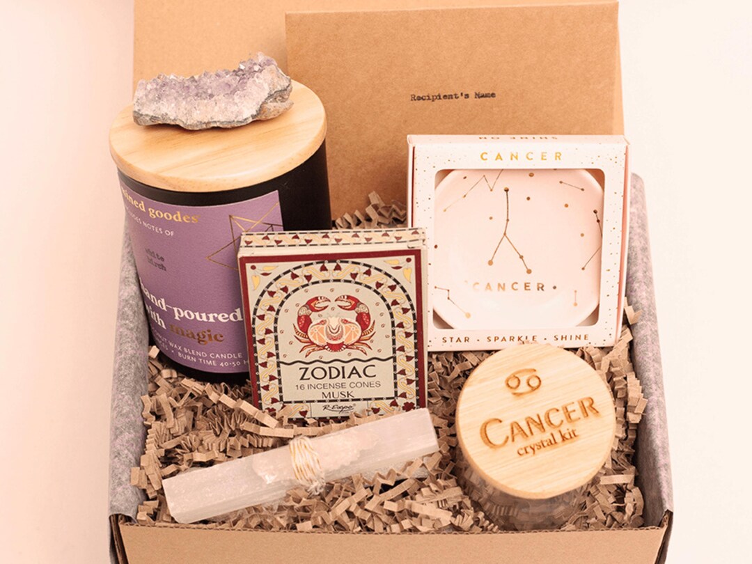 Cancer Zodiac Home Decor Gift Box | Crystal Kit, Jewelry Dish, Bracelet ...