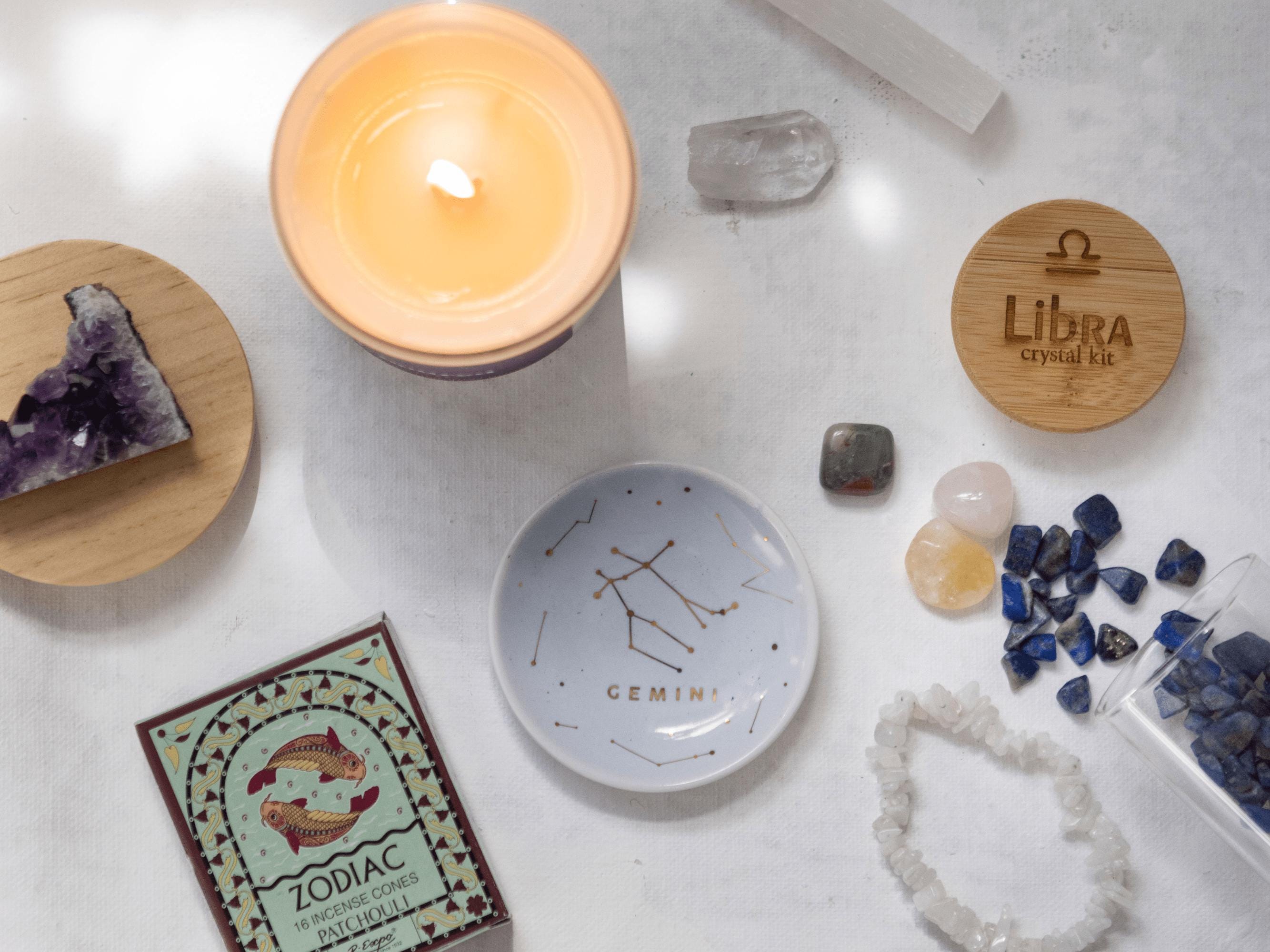 Cancer Constellation Sign Gift Box | Astrology Candle With Amethyst ...