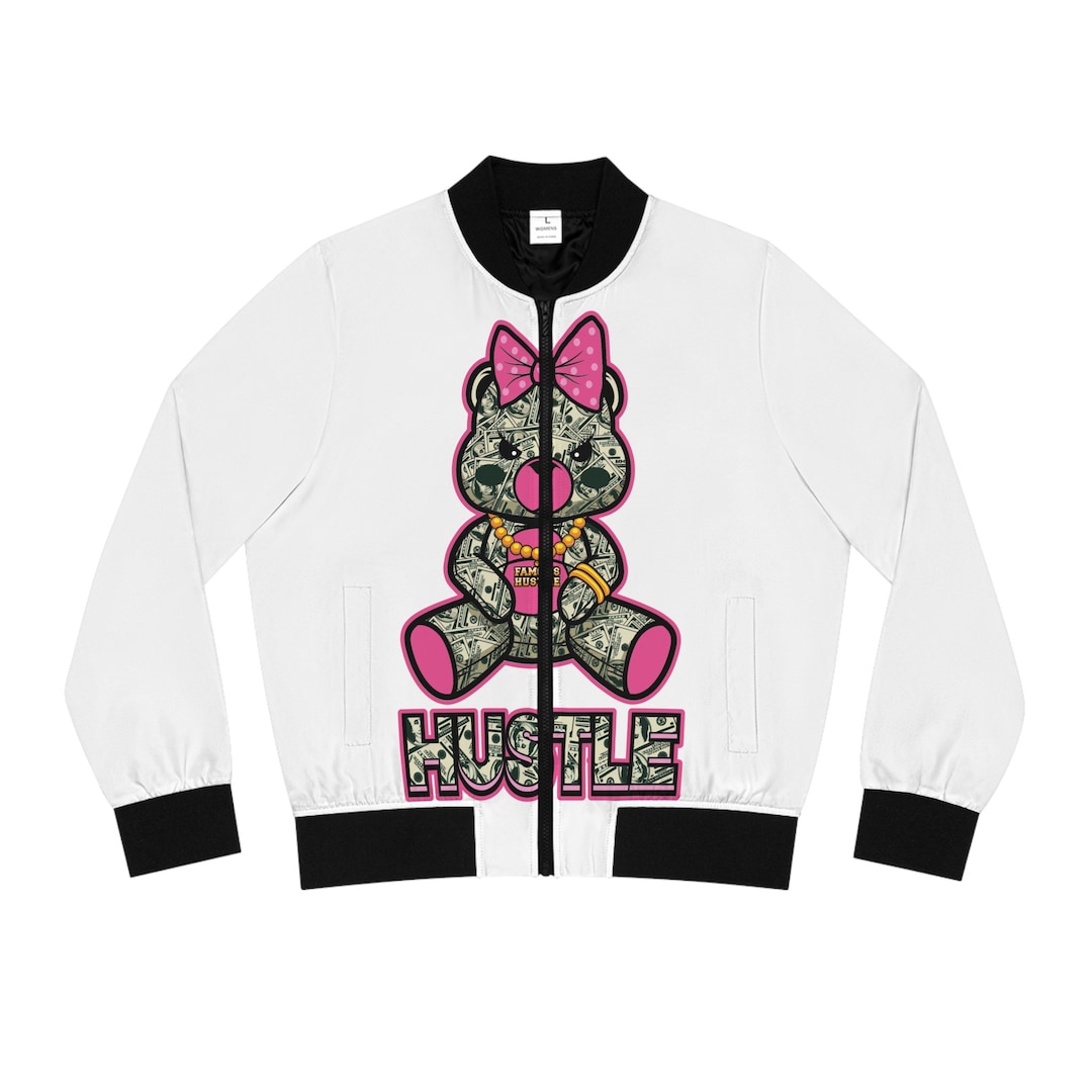 Cute Pink Hustle Teddy Bear Bomber Jacket - Etsy