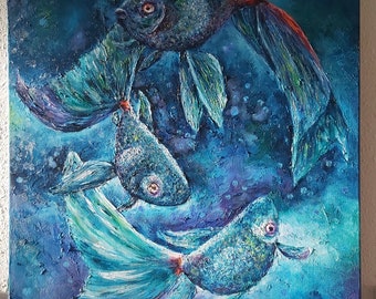 Big Fish Painting - Etsy