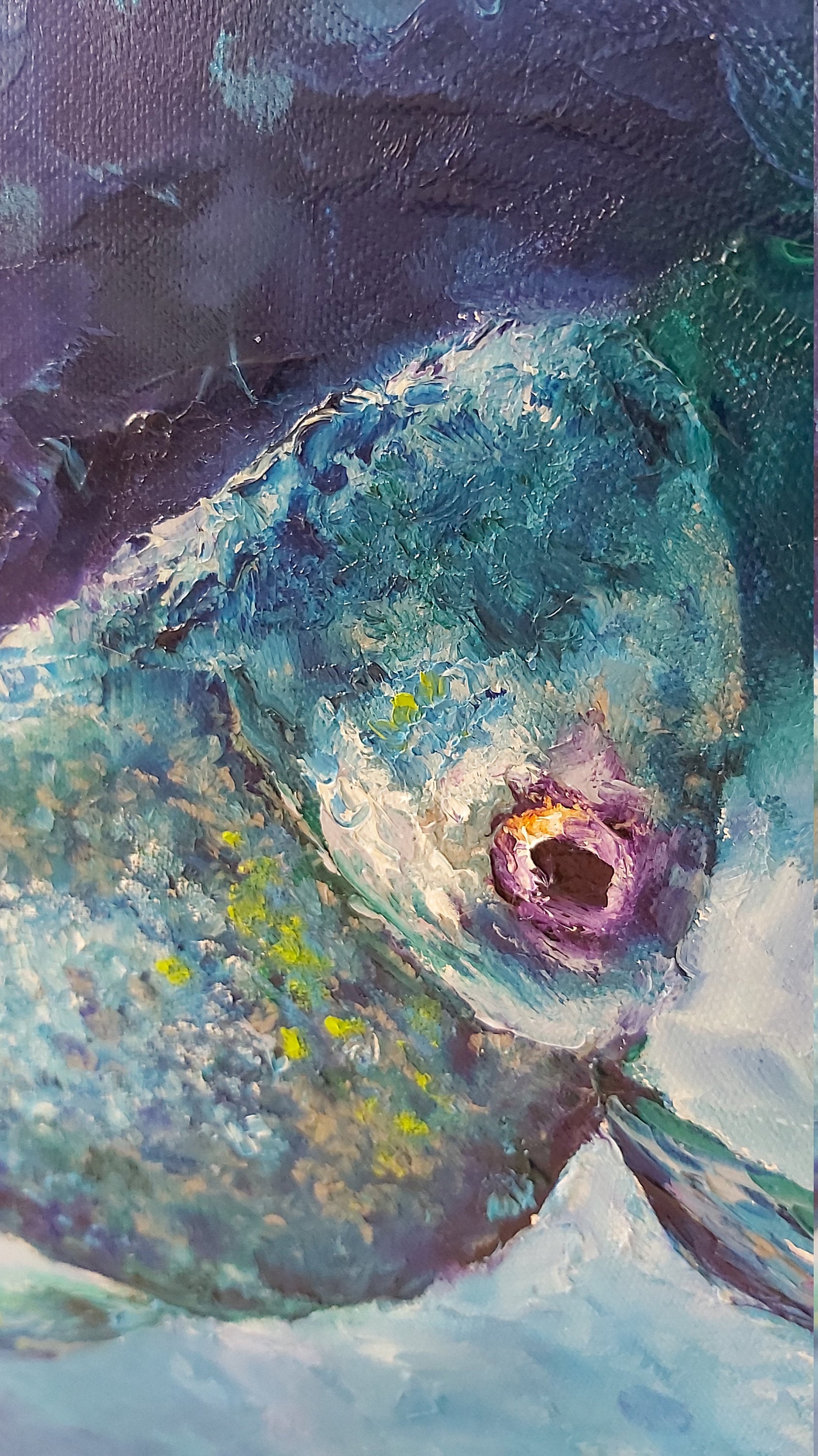 Big Blue Fish Oil Painting on Canvas Original Painting Fish Underwater ...