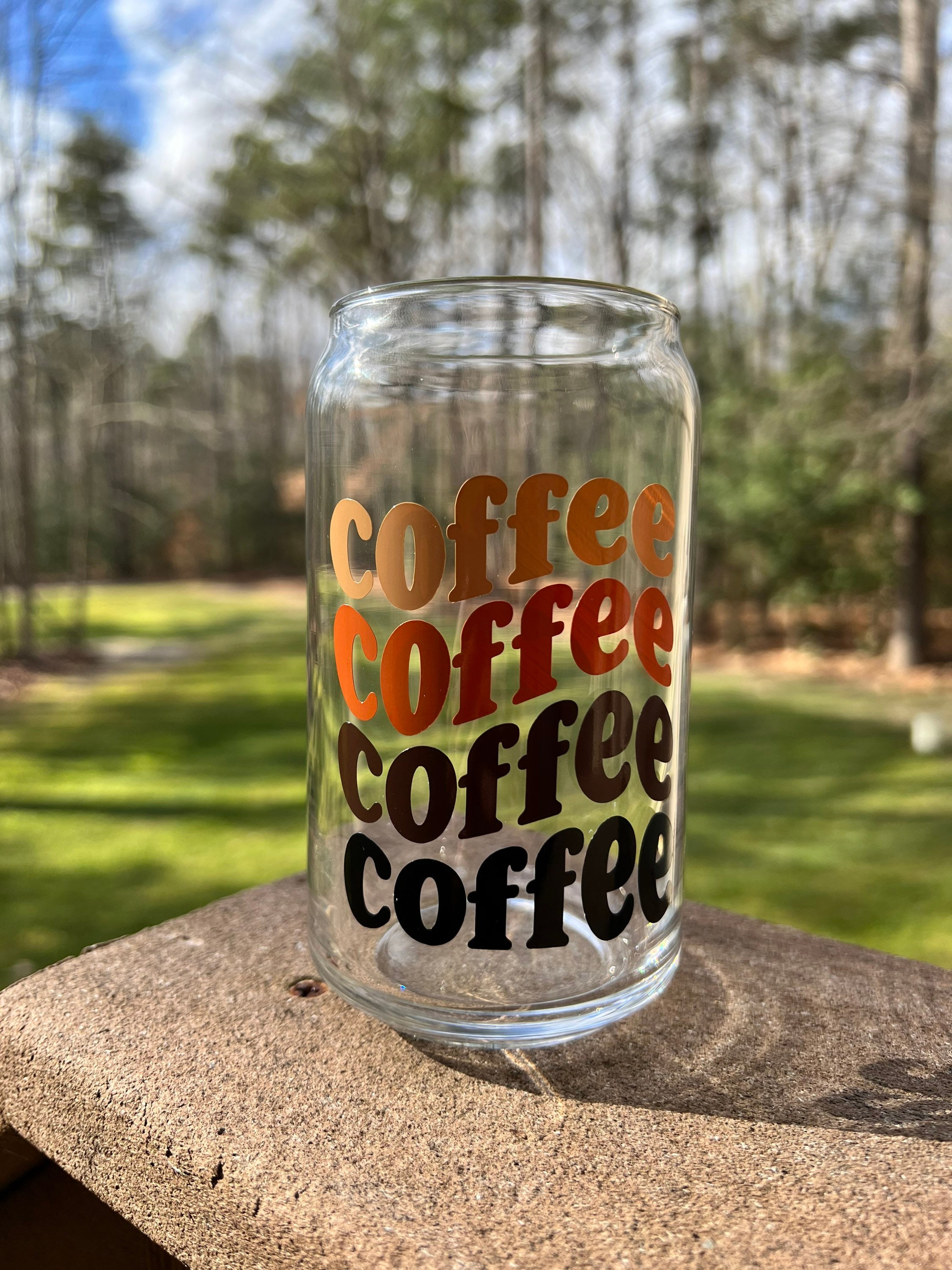 Coffee Design Glass Libby Coffee Glass Coffee Glass Gifts - Etsy